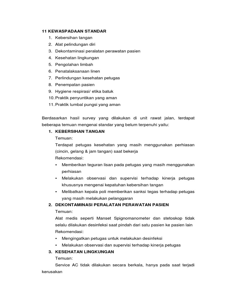 11 KEWASPADAAN STANDAR Edit | PDF
