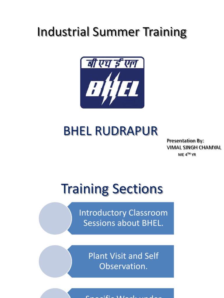 Industrial Summer Training: Bhel Rudrapur | PDF | Electrical ...