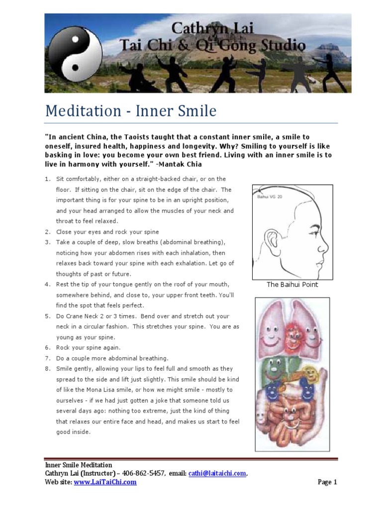 Inner Smile Meditation Benefits | PDF | Breathing | Abdomen