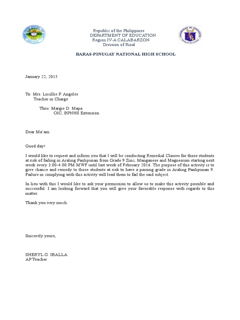 Remedial LETTER Version 1 | PDF