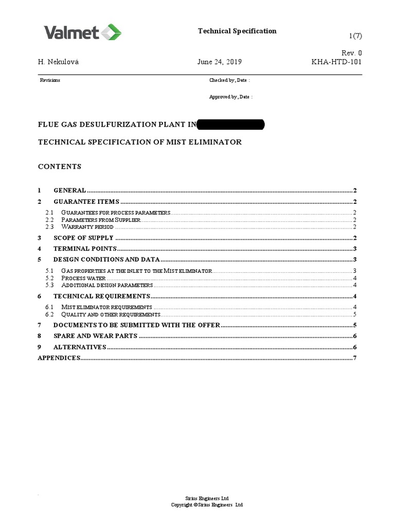 Mist Eliminator | PDF | Specification (Technical Standard) | Pipe ...