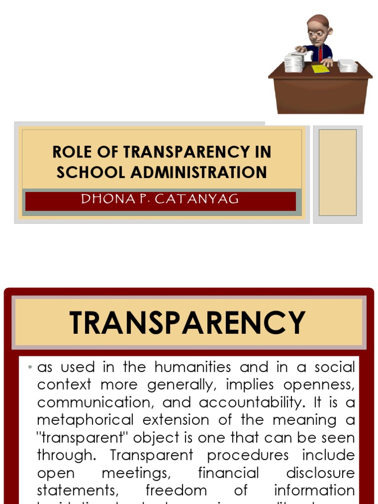 My Report Role of Transparency in School Administration | PDF ...