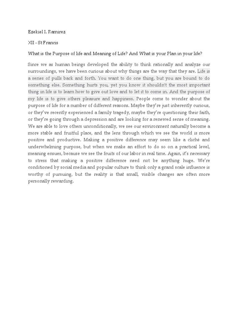 Exploring Life's Purpose and Meaning | PDF