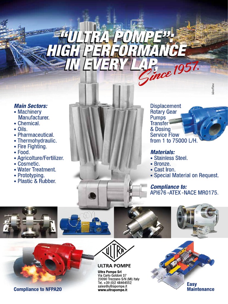 Leaflet Ultra Pompe 2018 | PDF | Pump | Steel