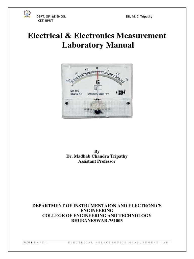 283 - EEM LAb Manual-Madhab | PDF | Electrical Impedance | Electricity