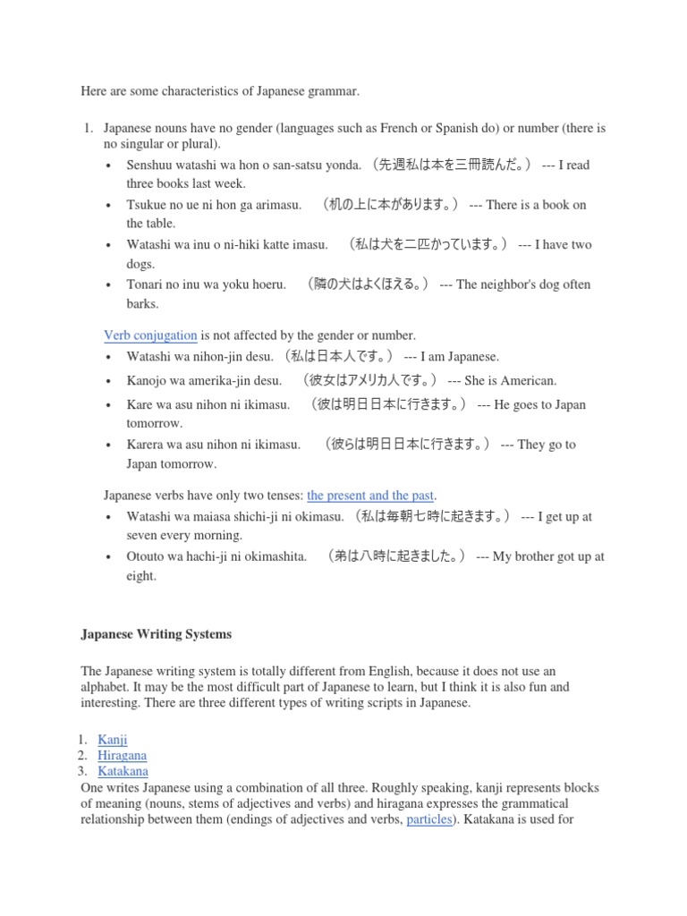 Japanese Grammar and Writing Essentials | PDF | Japanese Language ...