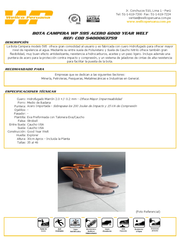 Bota Campera Cuero Box Color Moca C Punta Acero | PDF