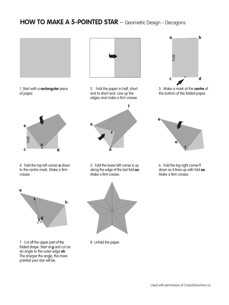 How To Make A 5-Pointed Star - : Geometric Design - Decagons | PDF