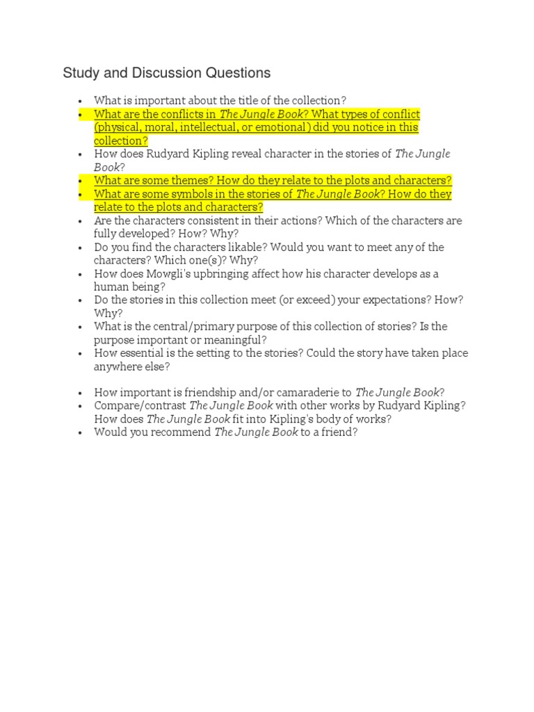 Study and Discussion Questions: Book? | PDF