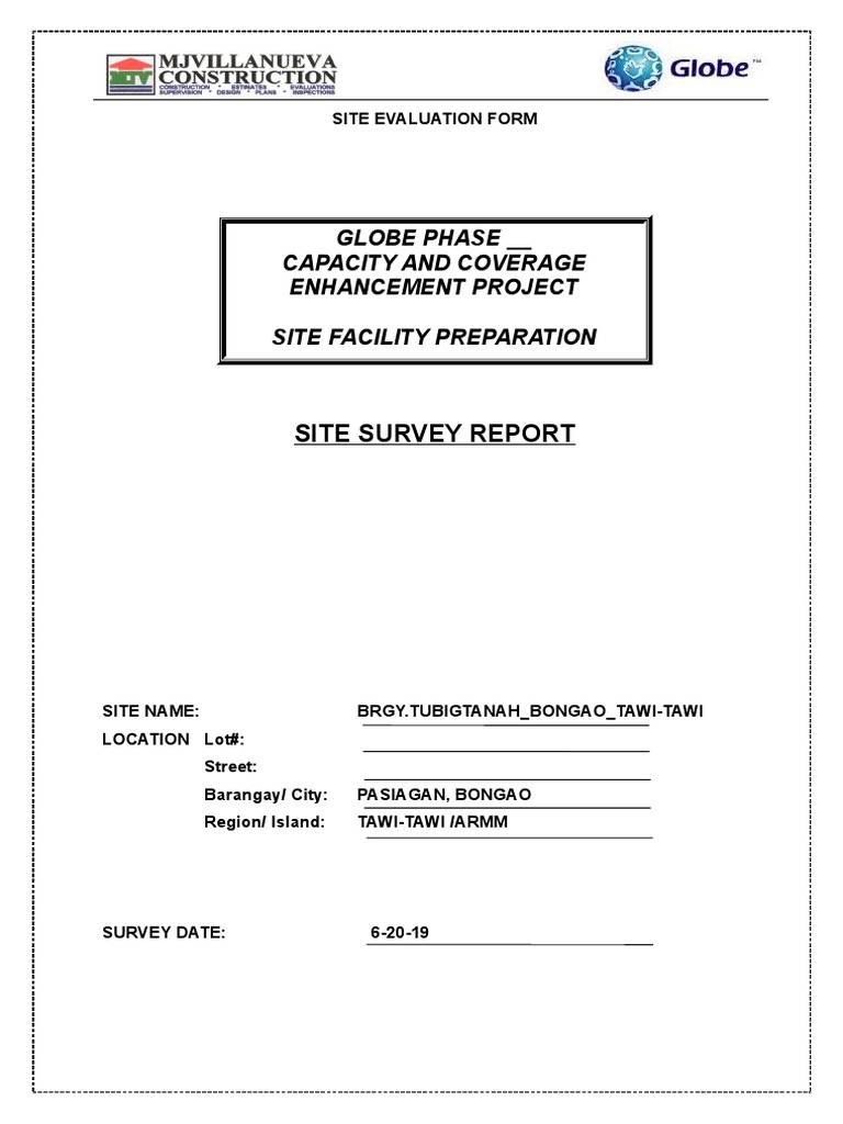 Site Survey Report: Globe Phase - Capacity and Coverage Enhancement ...