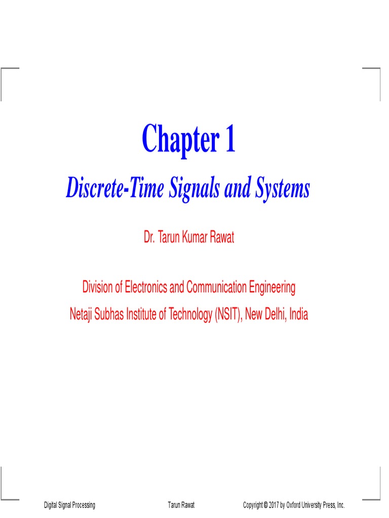 Chapter 1 | PDF | Discrete Time And Continuous Time | Digital Signal Processing