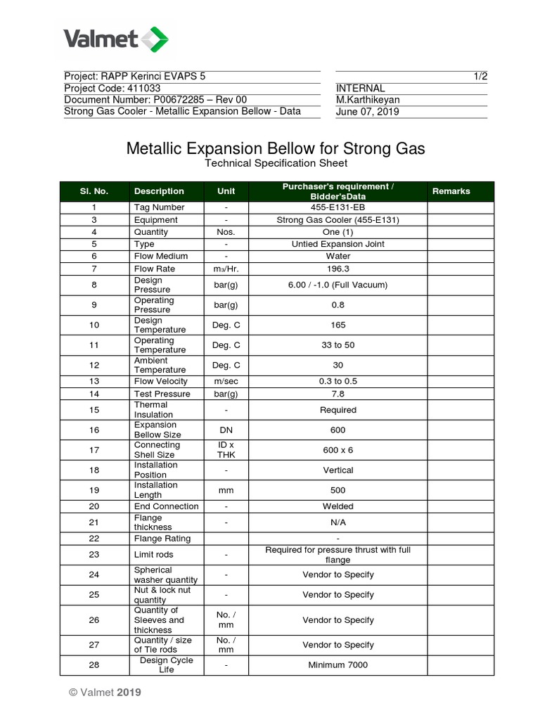 Strong Gas Cooler - Metallic Expansion Bellow - Data Sheet - Rev 00 ...