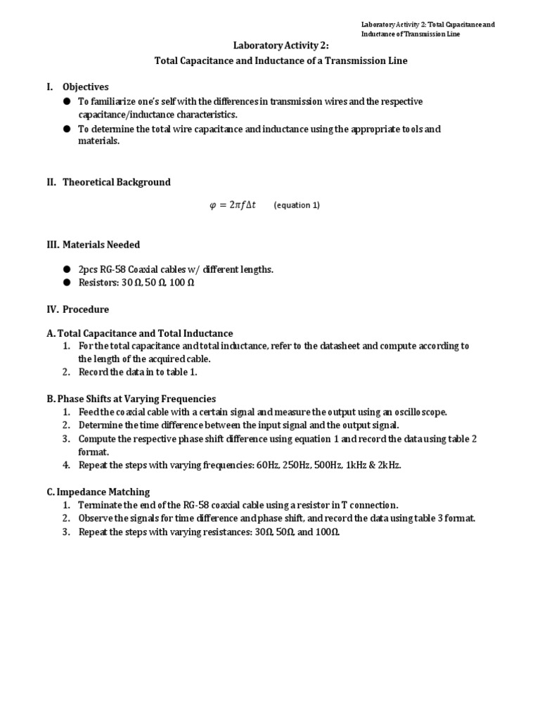 TCOM Lab Report | PDF | Transmission Line | Coaxial Cable