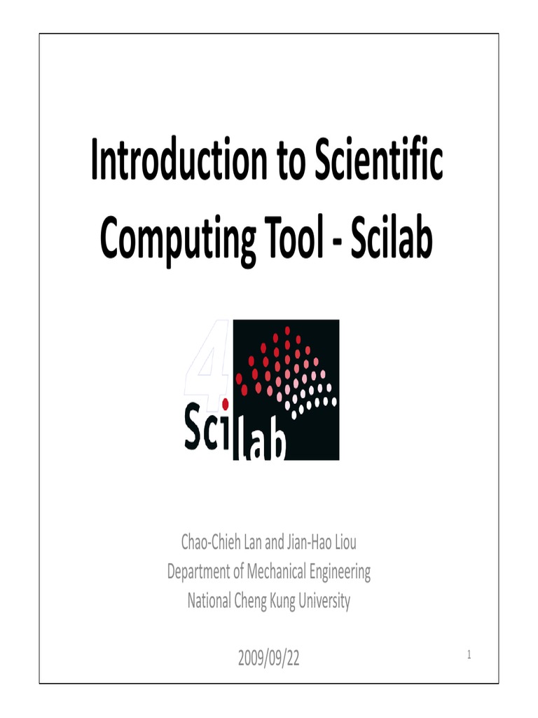 Introduction To Scientific Computing Tool Scilab | PDF | Matlab | Control Flow