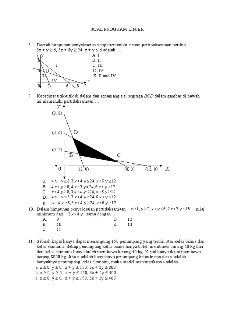 Soal Program Linier dan Penyelesaian | PDF
