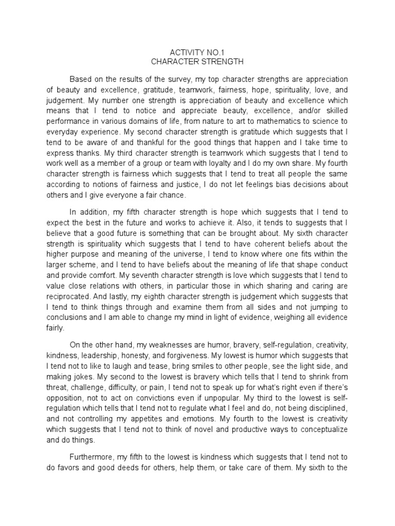 UTS Character Strengths | PDF | Forgiveness | Gratitude