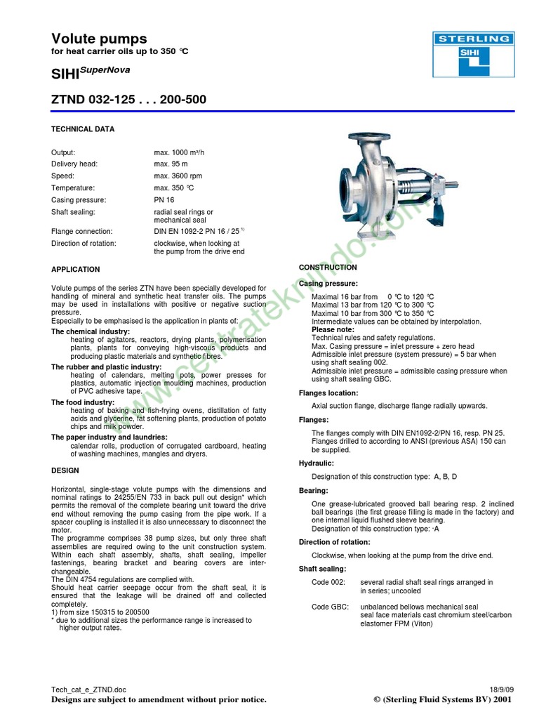 ZTND Sihi PDF | PDF | Bearing (Mechanical) | Pump