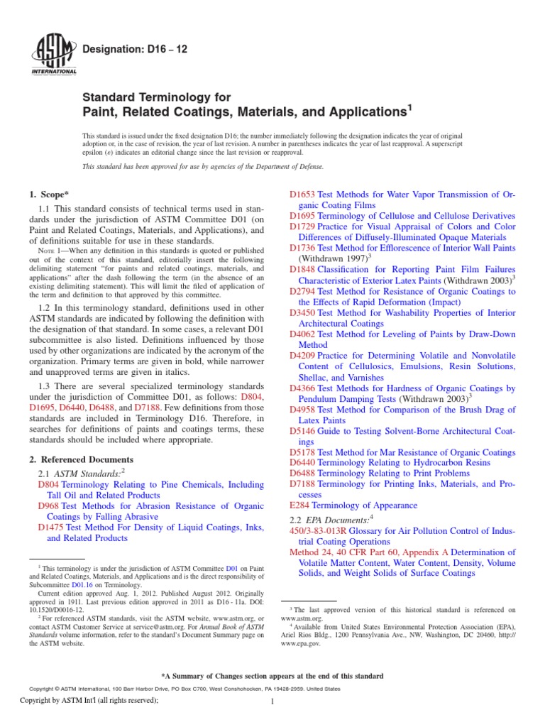 ASTM | PDF | Varnish | Paint