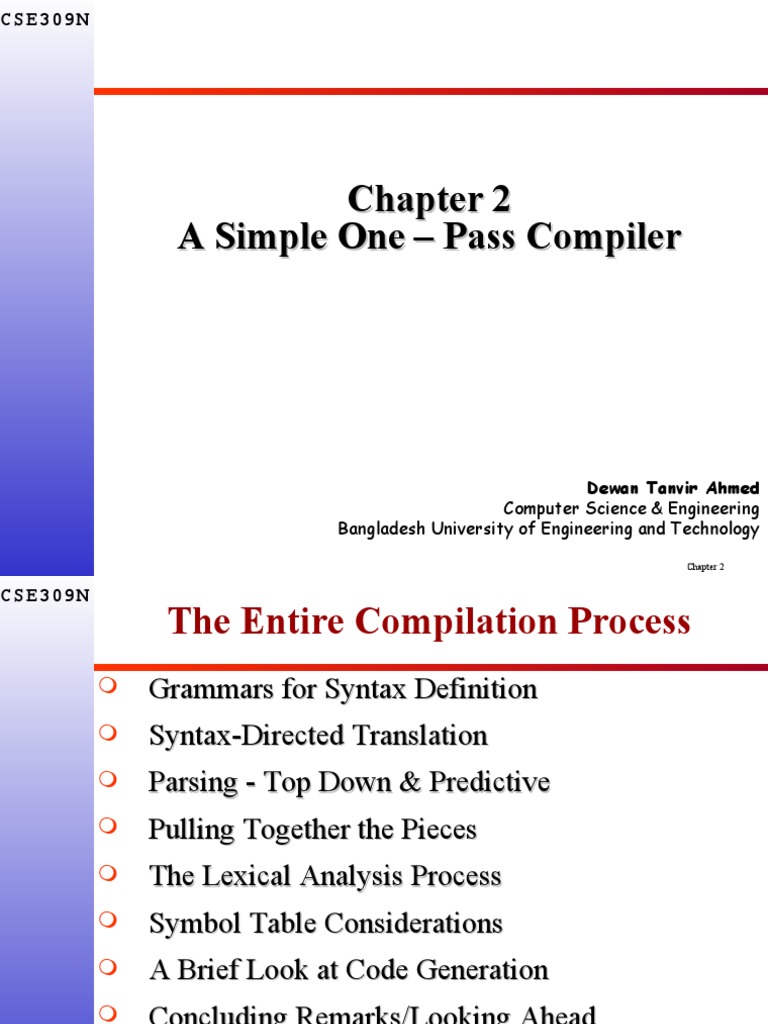 A Simple One - Pass Compiler | PDF | Parsing | Areas Of Computer Science