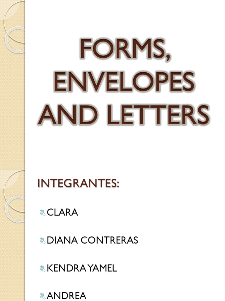 Forms, Envelopes and Letters | PDF | Writing | Written Communication