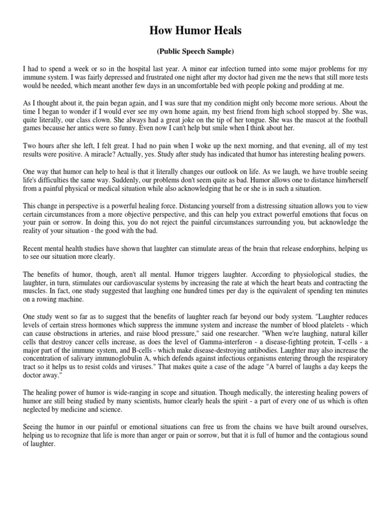 The Healing Power of Humor | PDF | Laughter | Humour