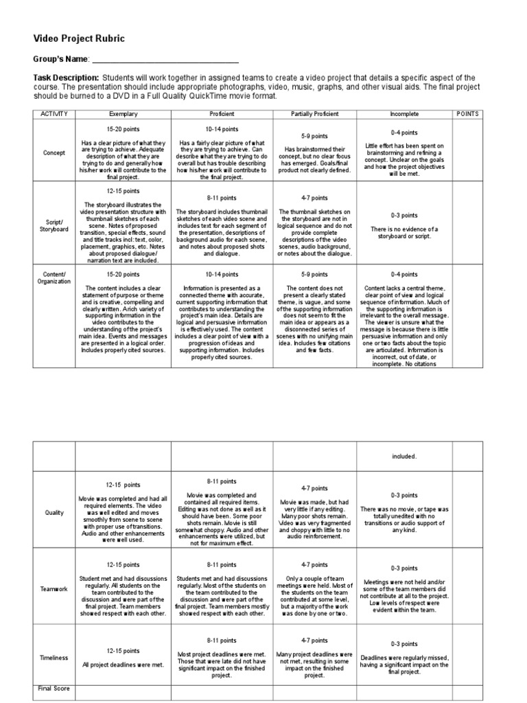 Rubric Video | PDF | Information | Cognitive Science