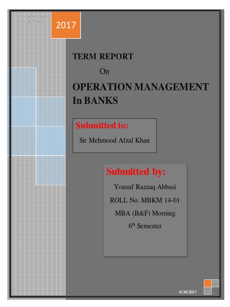 Operation Management in Banks | PDF | Operations Management | Retail