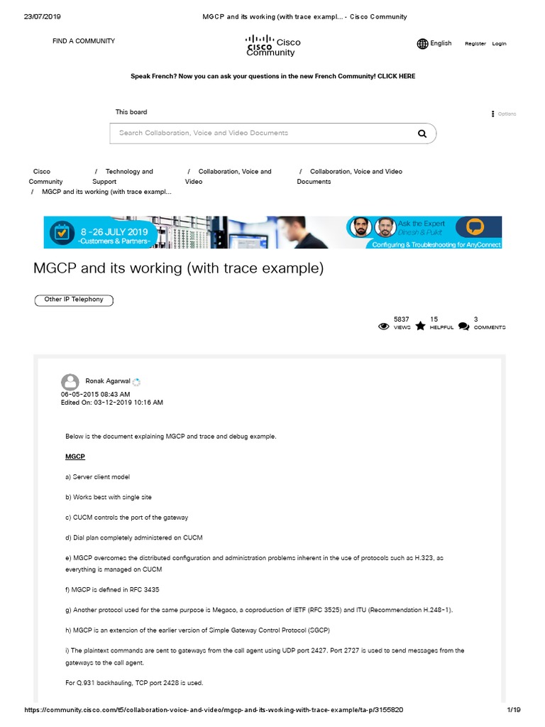 MGCP and Its Working - TRACE - Example | PDF | Voice Over Ip | Network ...