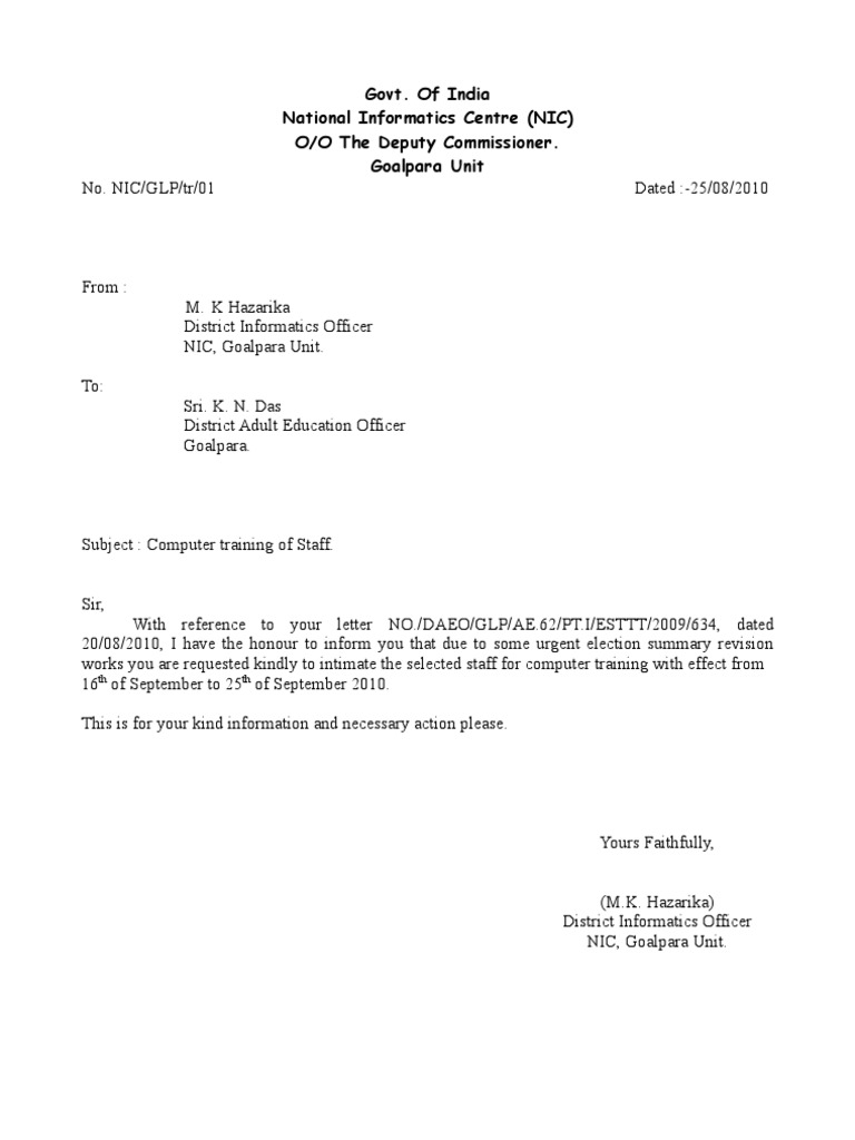 Computer Training Notification for Staff | PDF