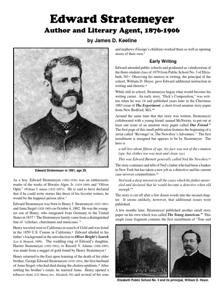 Edward Stratemeyer: Author and Literary Agent | PDF | Publishing ...