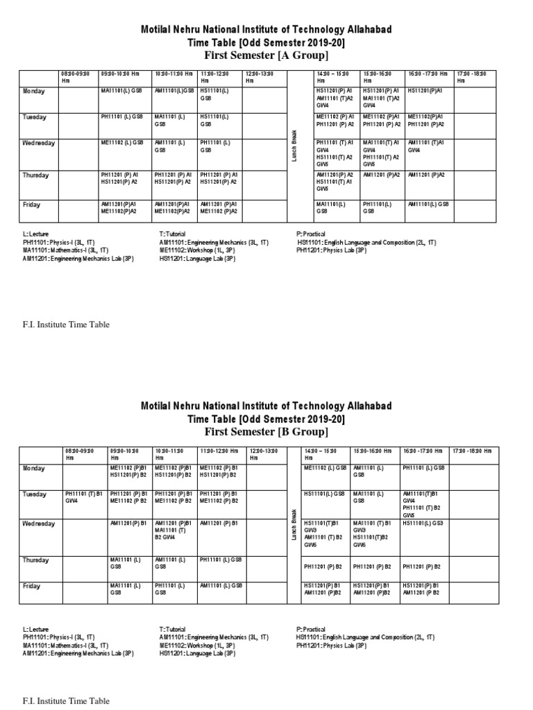 Timetable | PDF | Academia | Physical Sciences