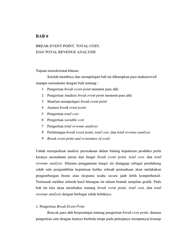 Break Event Point | PDF