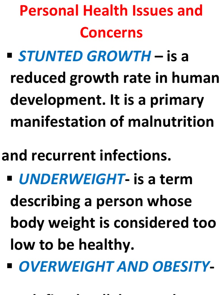 Personal Health Issues and Concerns | PDF | Epidemiology | Health Sciences