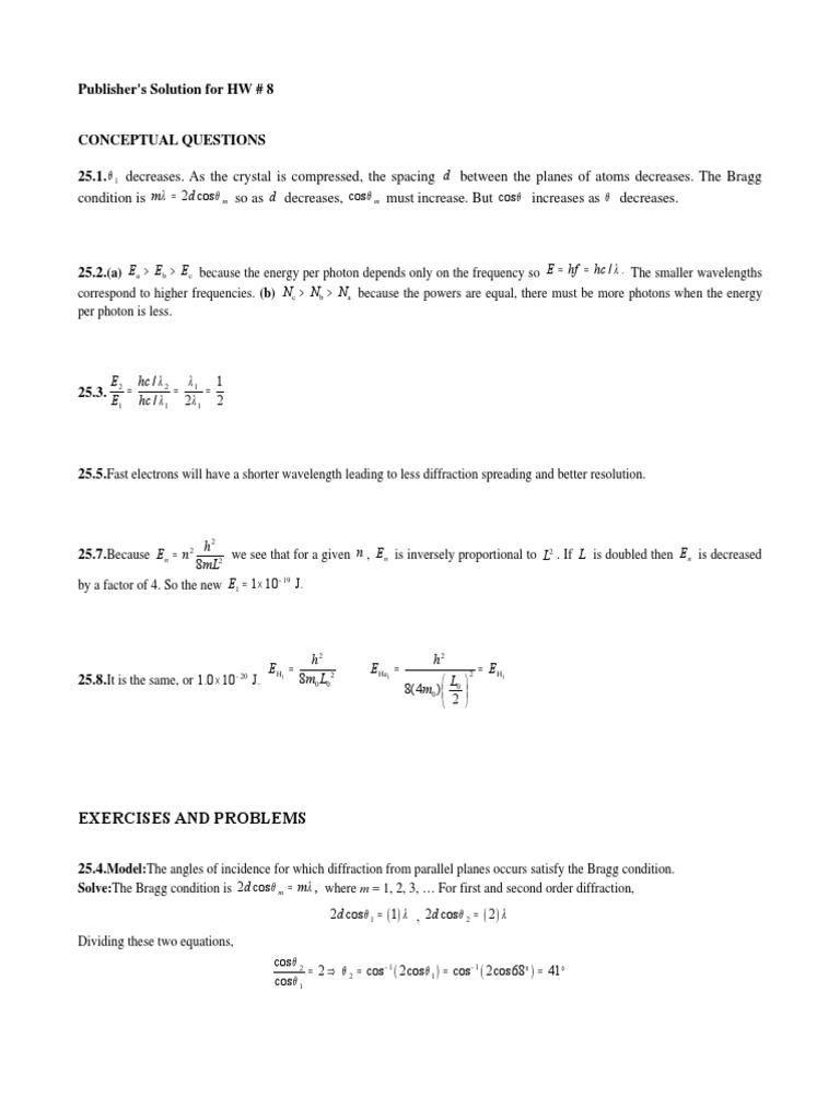 Electron Diffraction Problem Download Free Pdf Diffraction Wavelength