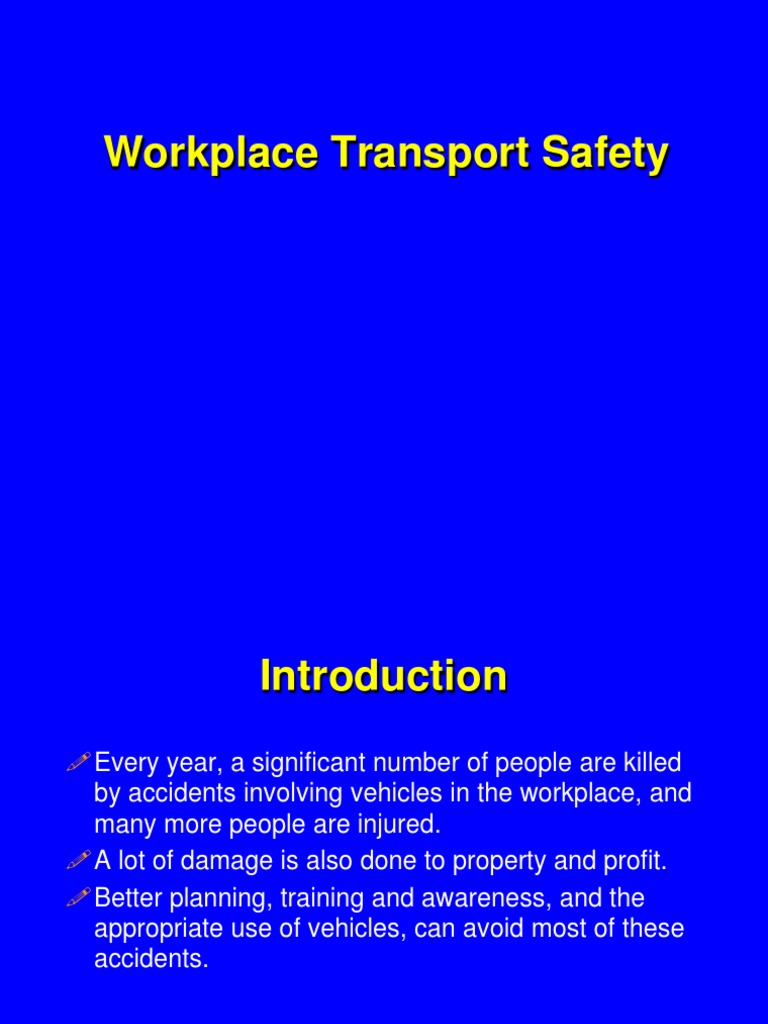 Workplace Transport Safety Guidelines | PDF | Traffic Collision | Road