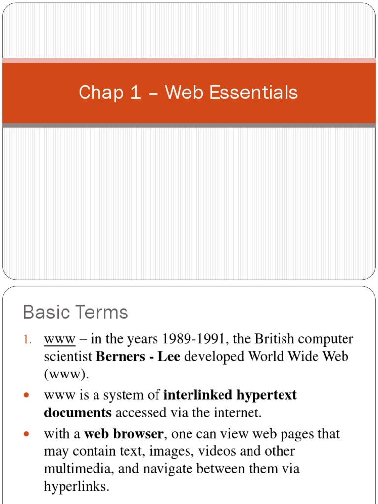 Chap 1 - Web Essentials | PDF | Websites | World Wide Web