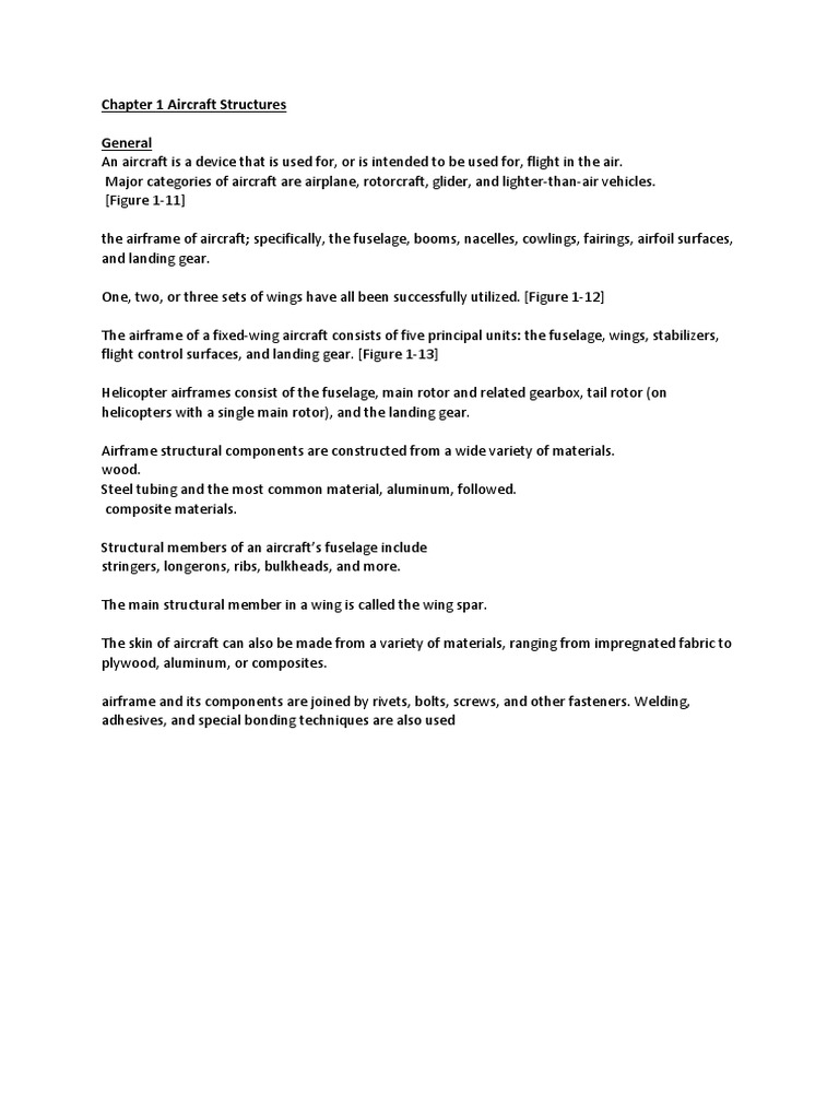 Chapter 1 Aircraft Structures | PDF