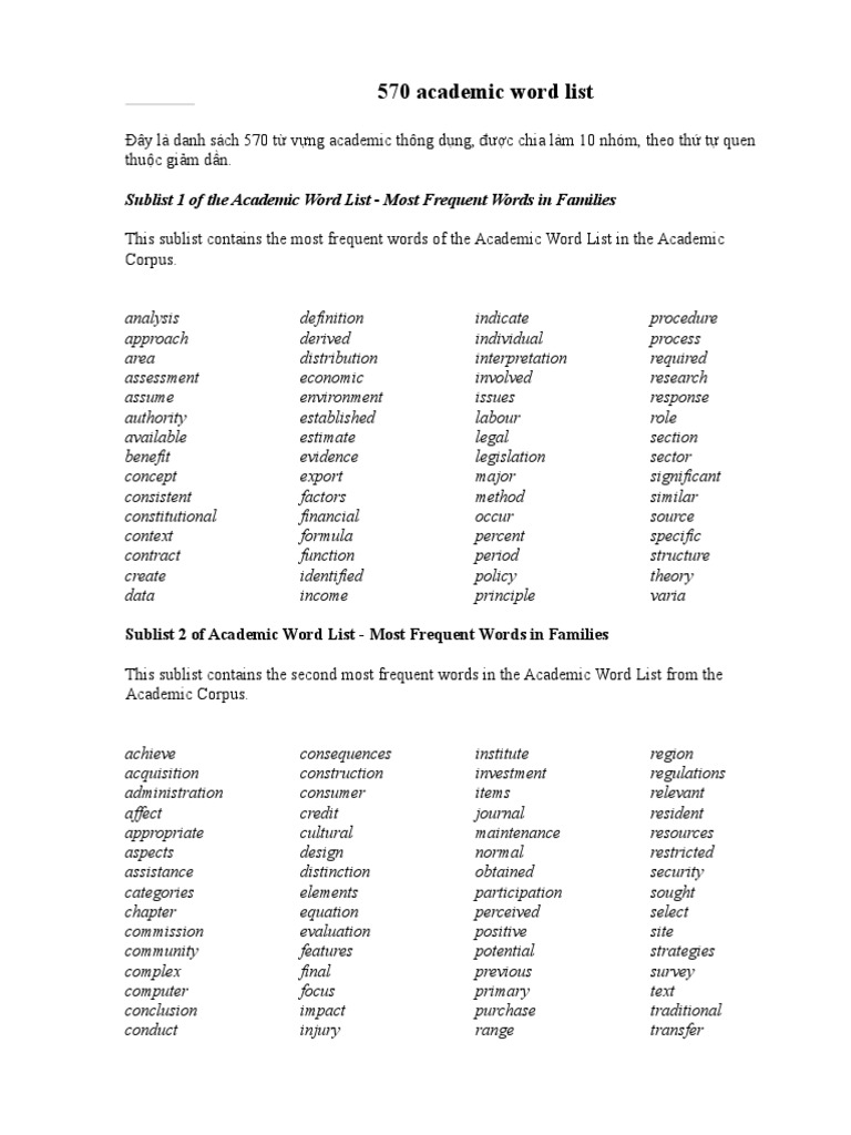 570 Academic Word List | PDF | Evaluation