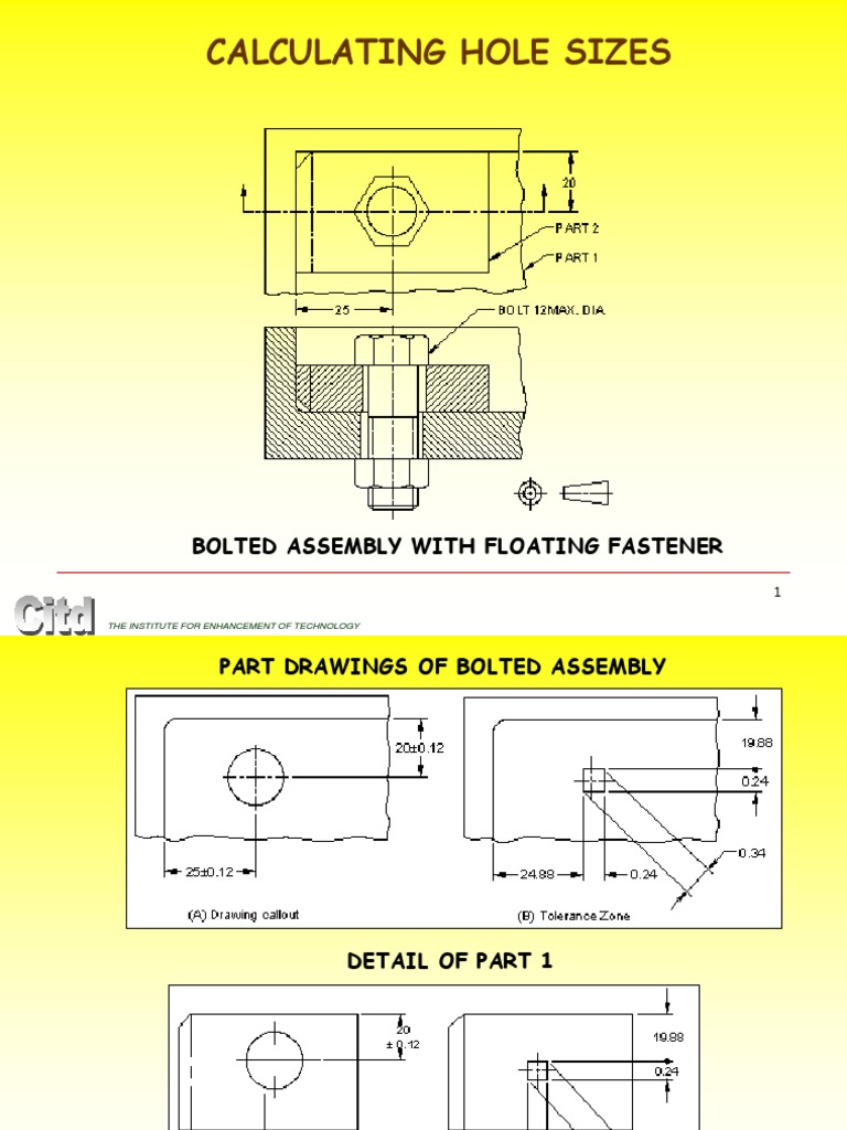Calculating Hole Sizes: Bolted Assembly With Floating Fastener | PDF ...