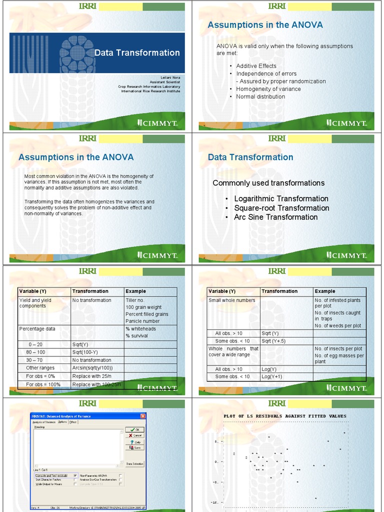 Powerpoint Presentation - Data Transformation | PDF | Analysis Of Variance | Variance