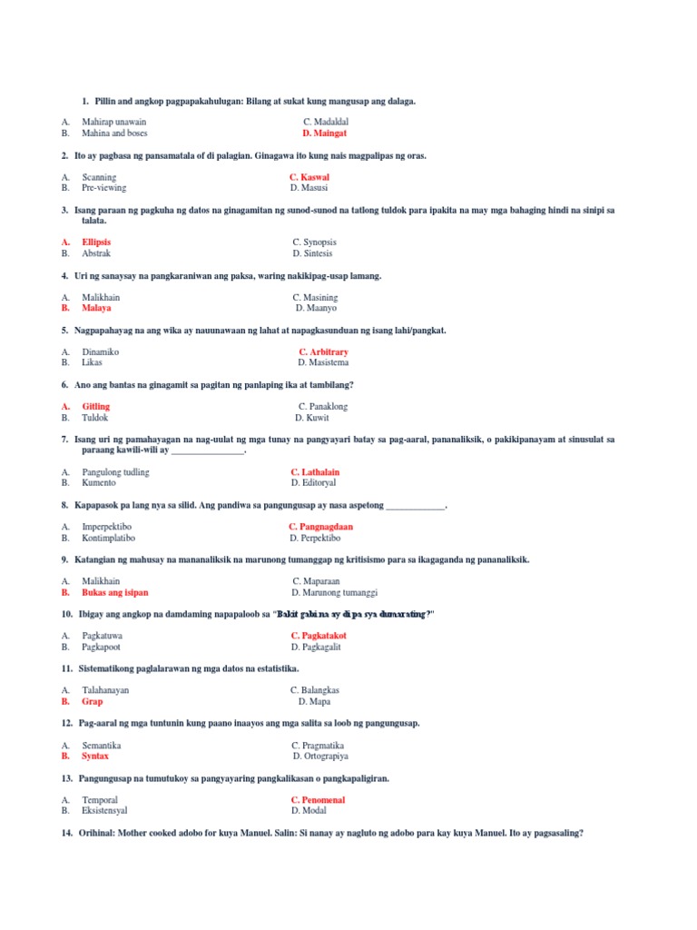 General Education - Filipino | PDF