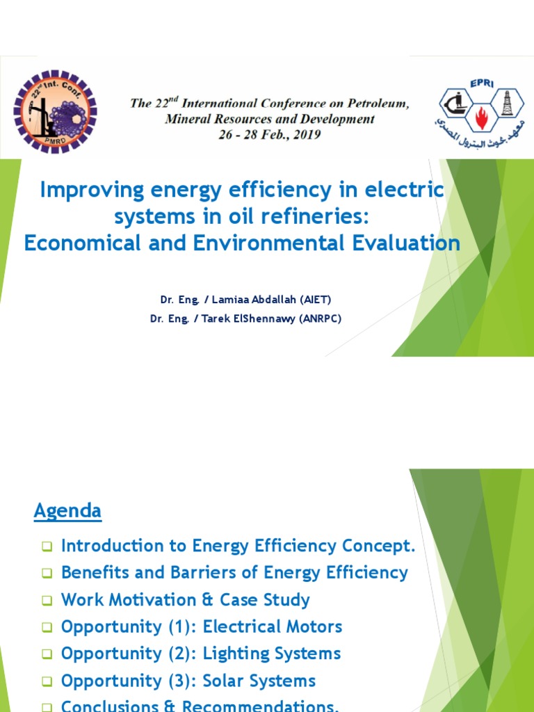 Improving Energy Efficiency in Electric Systems in Oil Refineries ...