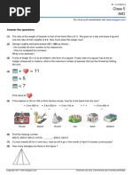 Imo Class4 Sample Paper | PDF | Teaching Mathematics | Science
