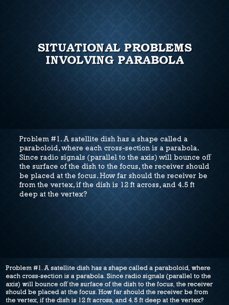 Parabola Situational Problems | PDF