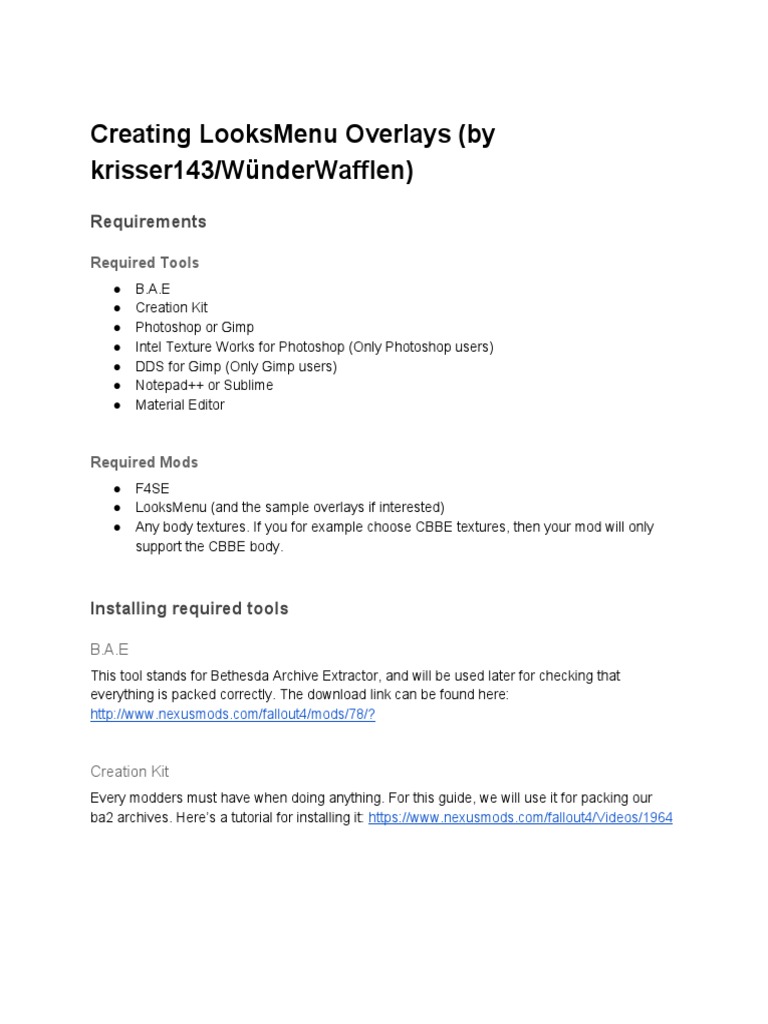 Looks Menu Body Overlays Tutorial | PDF | Adobe Photoshop | Texture Mapping