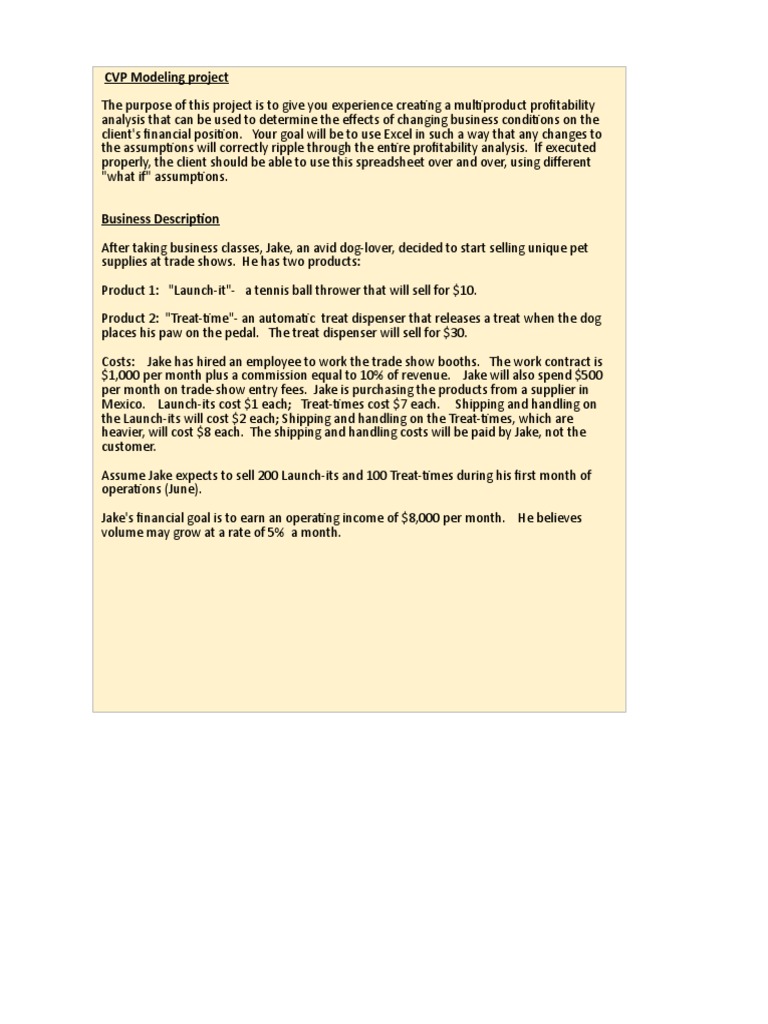 CVP Excel Project | PDF | Business | Financial Accounting