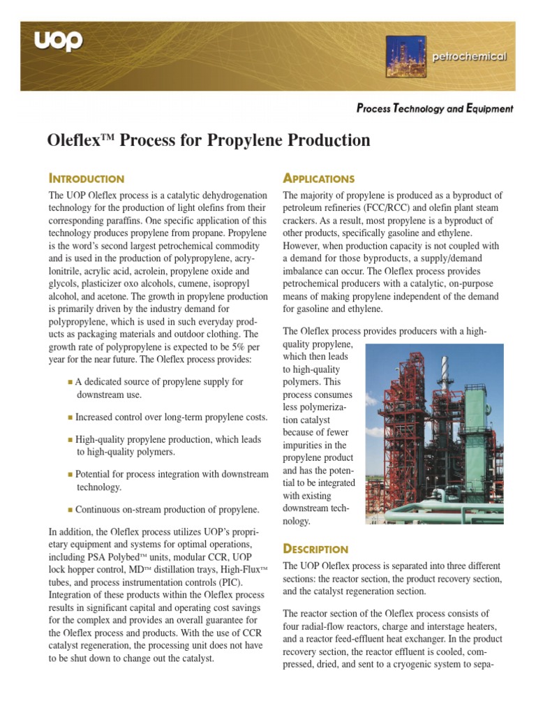 Oleflex (PDH) PDF | PDF | Home & Garden | Science & Mathematics