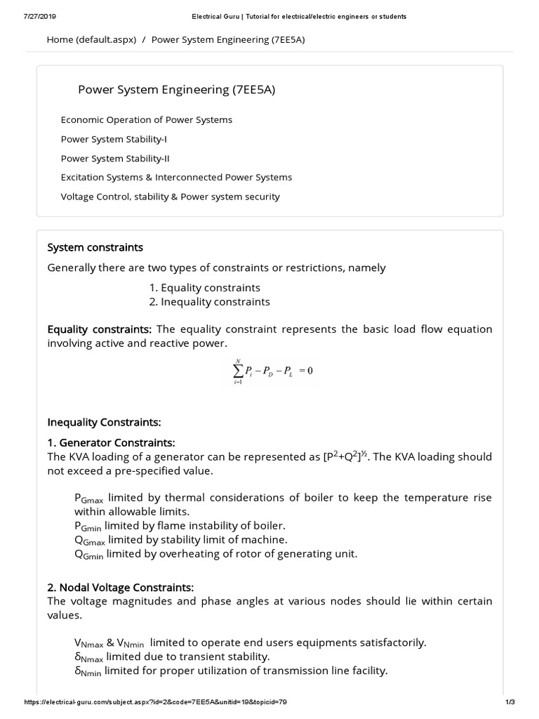 Power System Engineering Notes 2 | PDF | Electric Power System ...