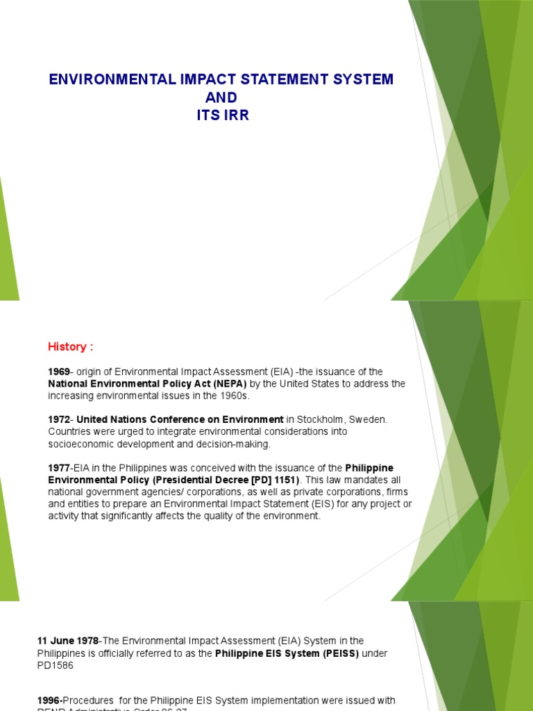 Environmental Impact Statement System and Its Irr | PDF | Environmental ...