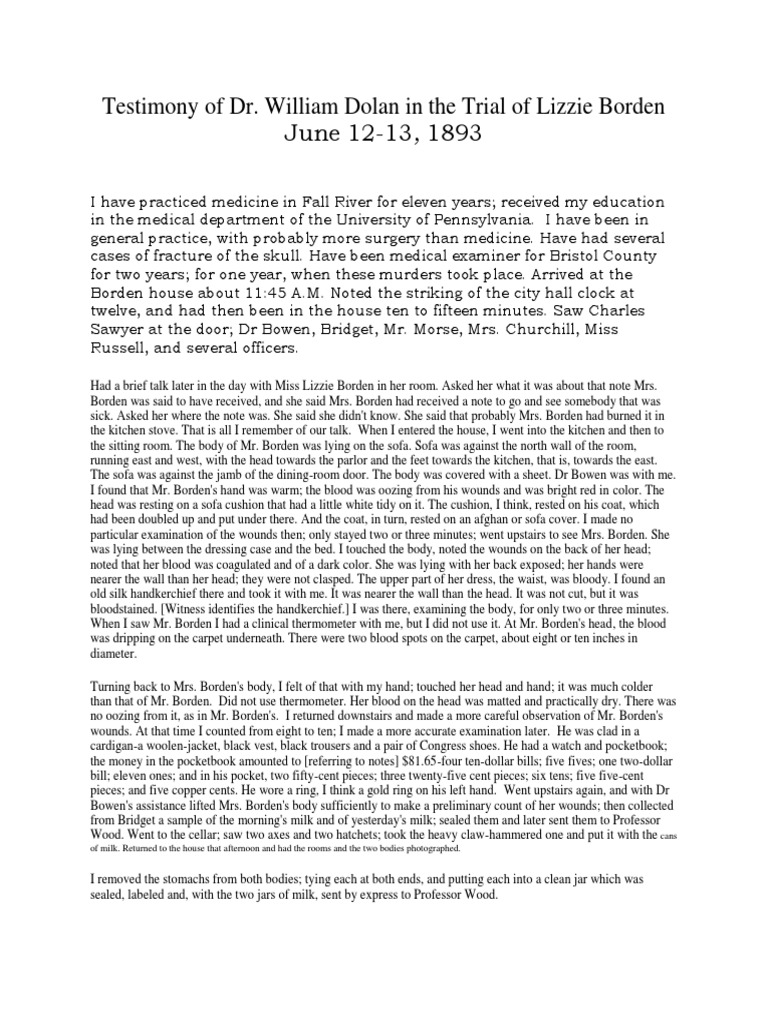 Dr. Dolan's Testimony in Borden Trial | PDF | Gastrointestinal Tract ...